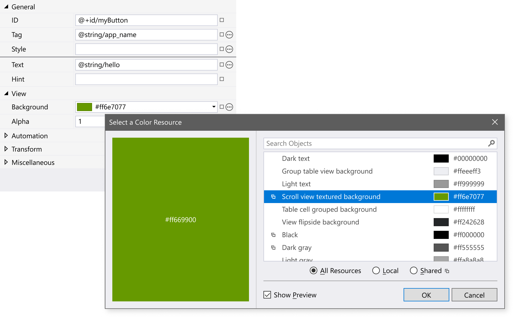 Windows resource window · Issue #130 · xamarin/Xamarin.PropertyEditing · GitHub