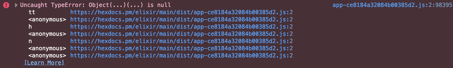 JS null error when loading · Issue #1470 · elixir-lang/ex_doc · GitHub