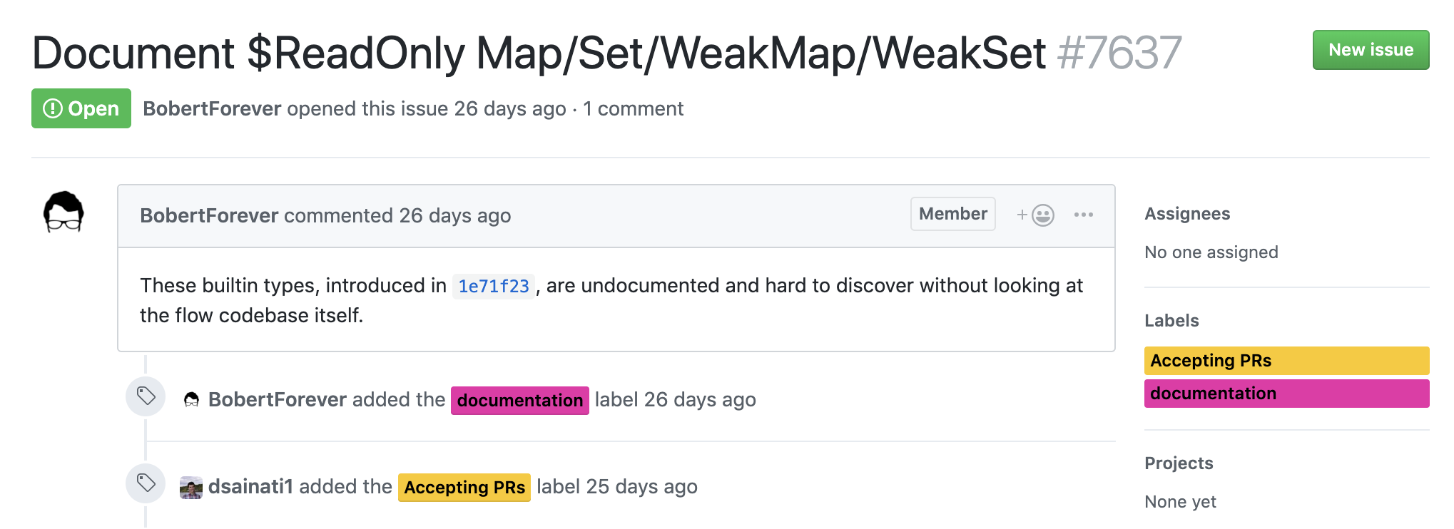 Document $ReadOnly Map/Set/WeakMap/WeakSet · Issue #7637 · facebook/flow · GitHub