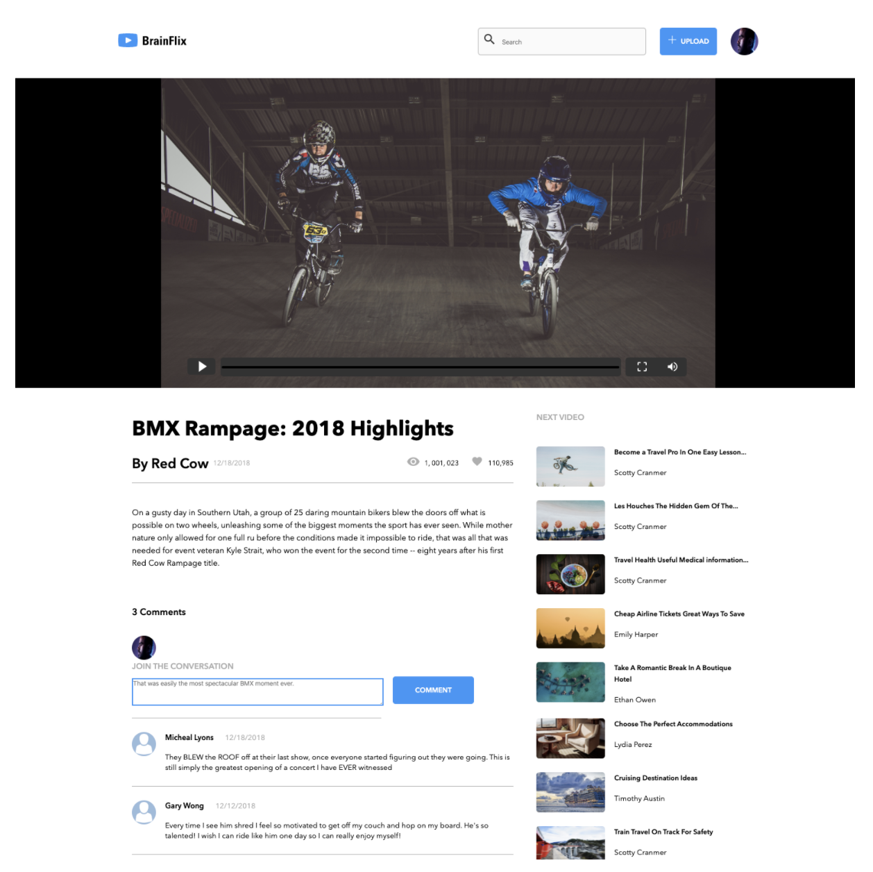 GitHub - MiguelChiau/BrainFlix: BrainFlix is a prototype for a streaming platform with dynamic ...