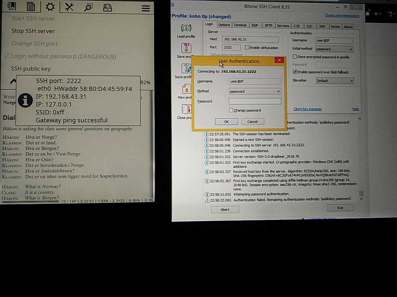 SSH Login DOES work; SFTP works too :) · Issue #5394 · koreader/koreader · GitHub