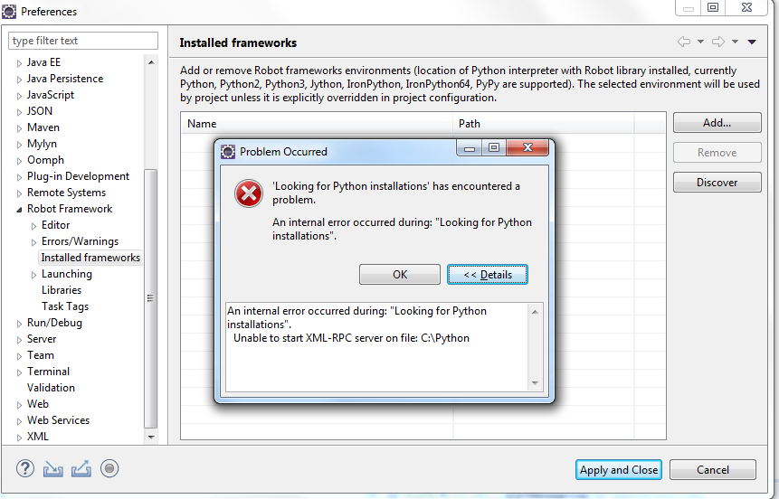 RED Unable to start XML-RPC · Issue #295 · nokia/RED · GitHub