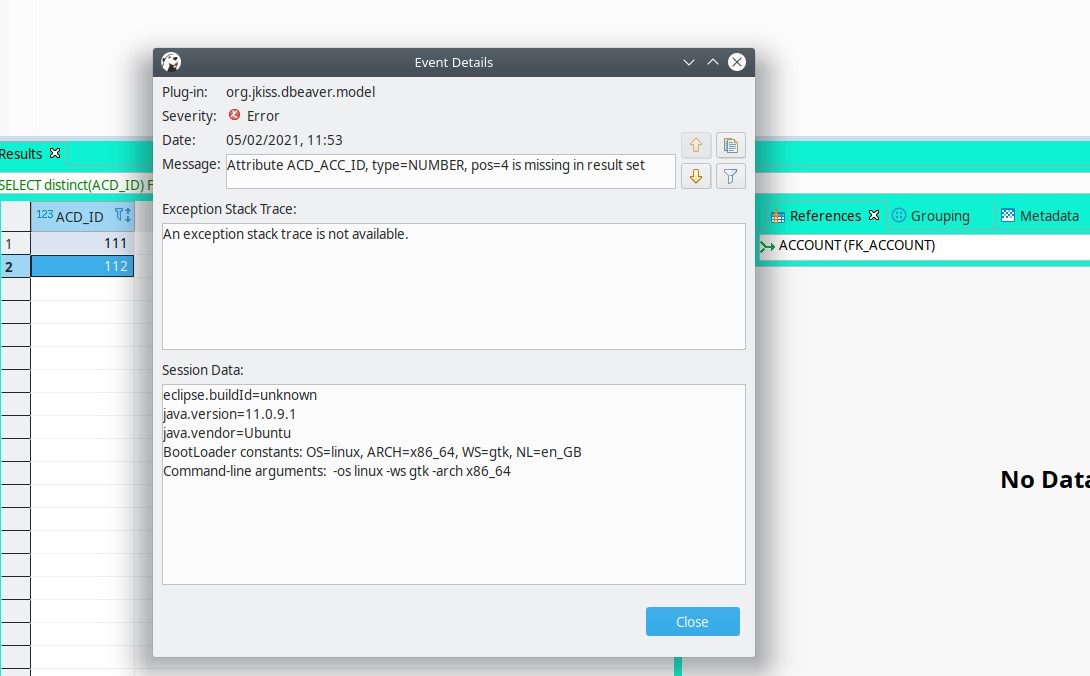 Cant Navigate Error Show Up When Reference Panel Is Open After Query Execution · Issue 11201