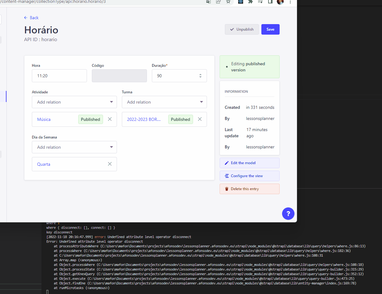 Save content gives error: error: Undefined attribute level operator disconnect · Issue #14938 ...