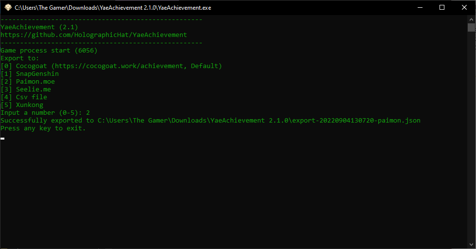 CMD doesn't support some characters · Issue #32 · HolographicHat/YaeAchievement · GitHub