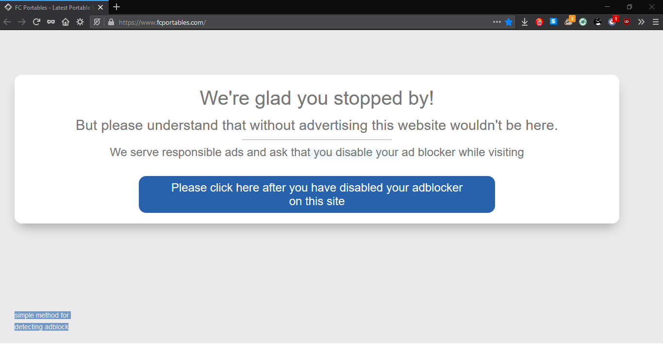 [Anti-Adblock] https://www.fcportables.com/ (Filter included) · Issue #6585 · uBlockOrigin ...