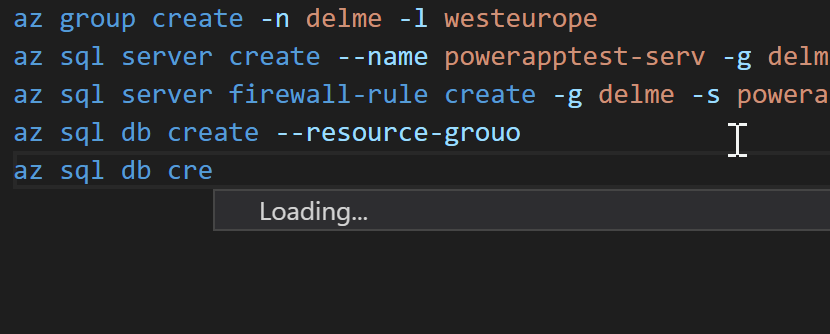 No intellisense/autocomplete · Issue #19 · microsoft/vscode-azurecli · GitHub