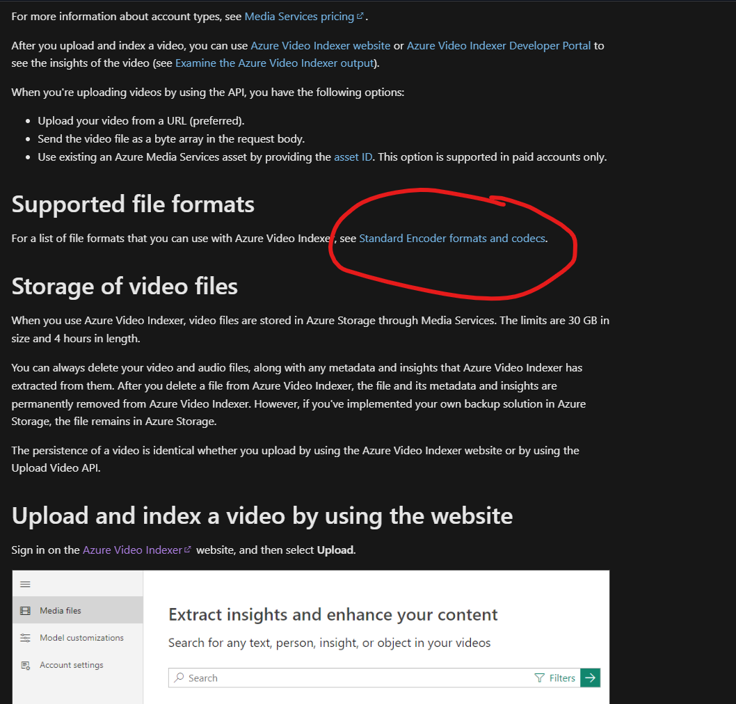Broken link in docs - under "Supported file formats" · Issue #93451 · MicrosoftDocs/azure-docs ...