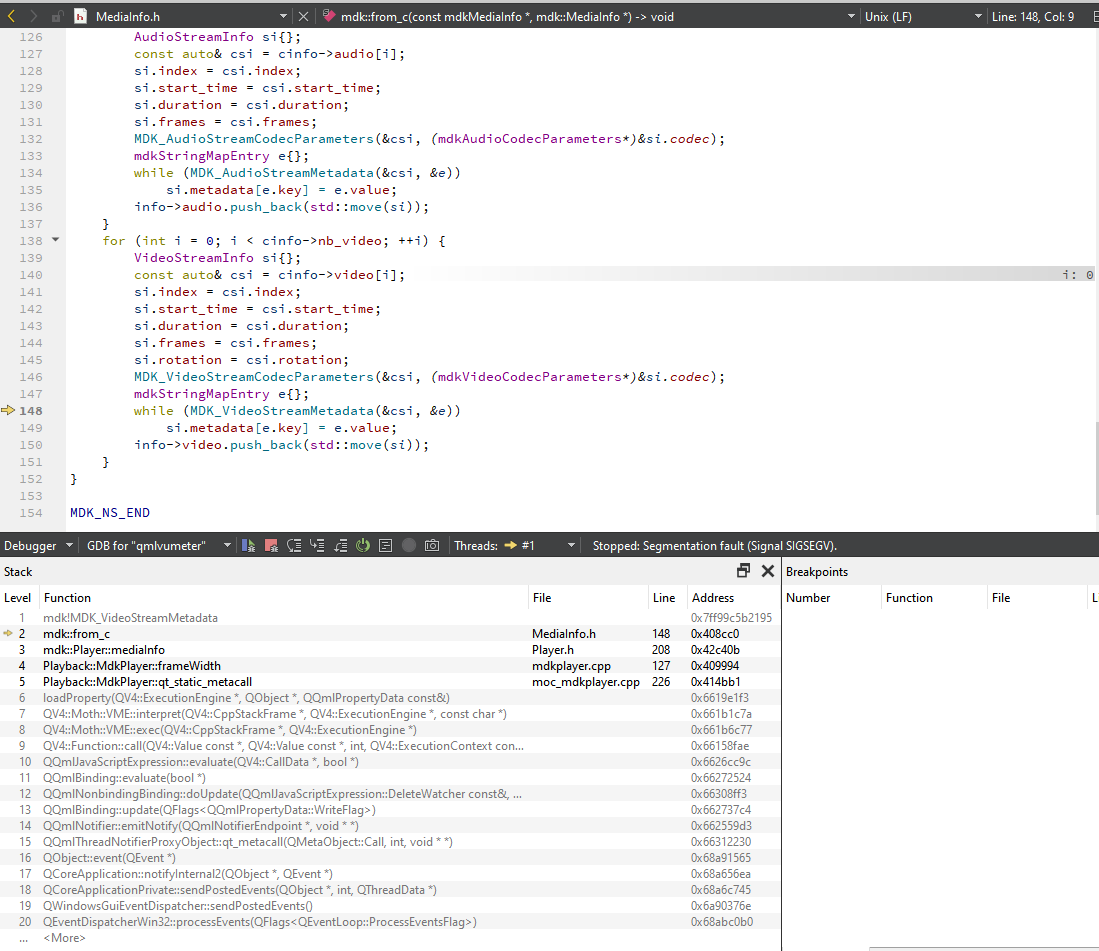 Qt5 crash in MediaInfo.h -> mdk::from_c · Issue #51 · wang-bin/mdk-sdk · GitHub
