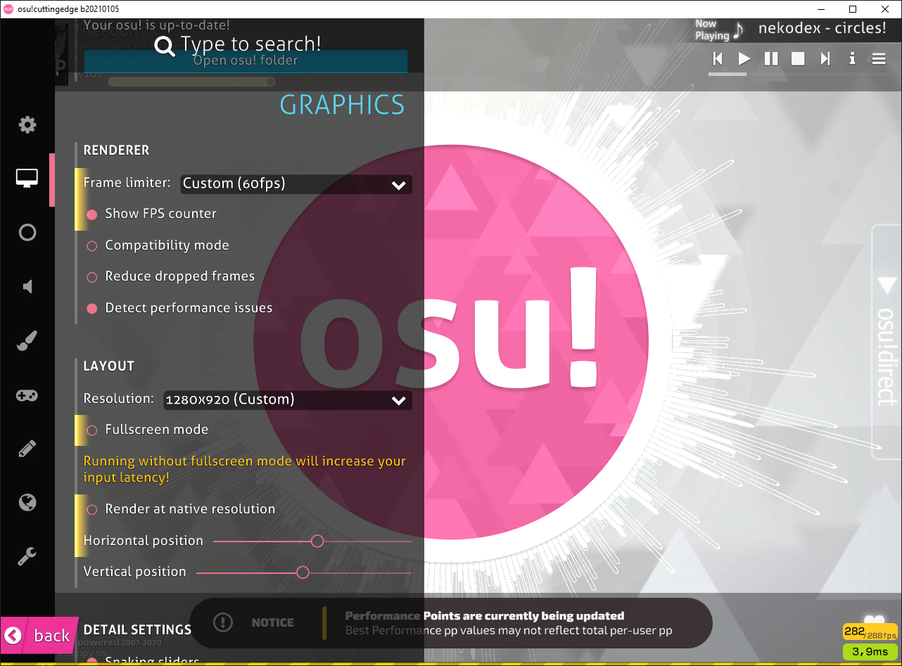 Custom frame limit only applied in gameplay · Issue #643 · ppy/osu-stable-issues · GitHub