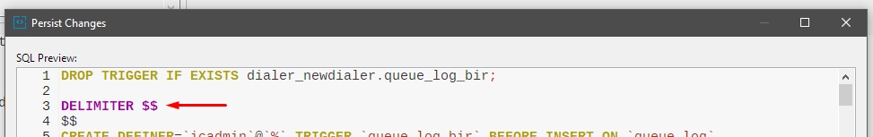 Issue with delimiter in "Persist Changes" window when saving a trigger · Issue #6659 · dbeaver ...