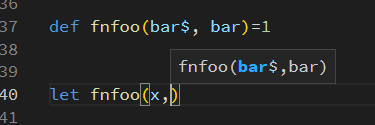Function Hint emboldens wrong active parameter when variable parameters contain '$' · Issue ...