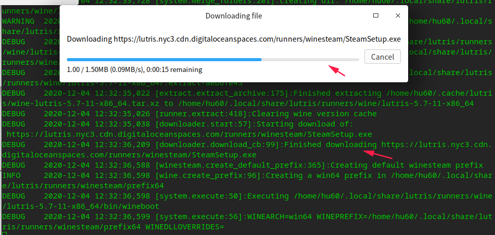 Installation issues for the Wine Steam runner · Issue #3344 · lutris/lutris · GitHub