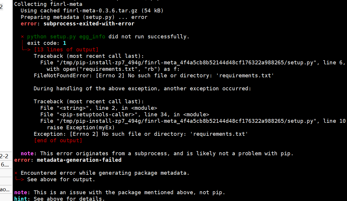 When I installed finrl-meta, there were a lot of version conflicts that ...