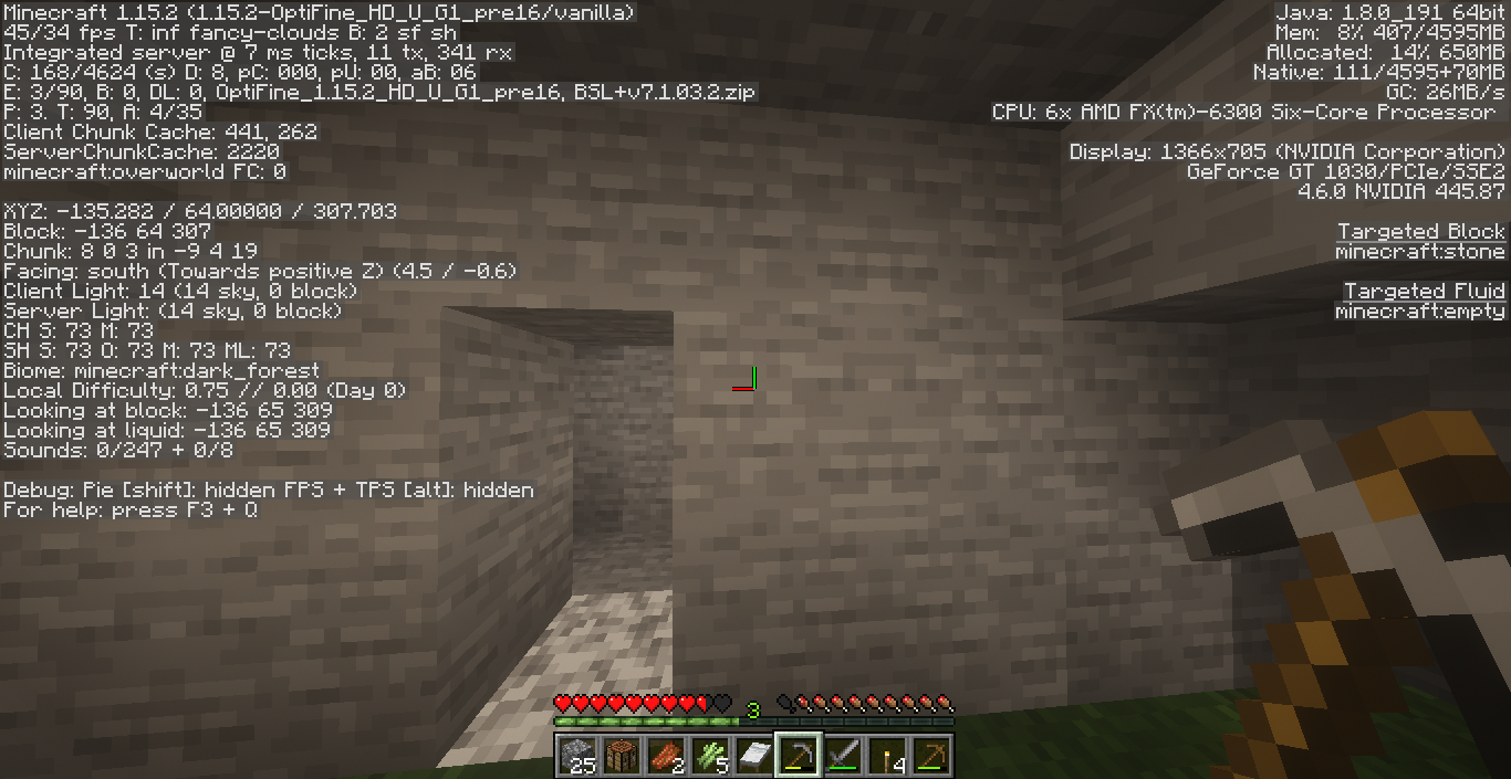 [1.15.2 pre16] Block outline and break animation disappear when using ...