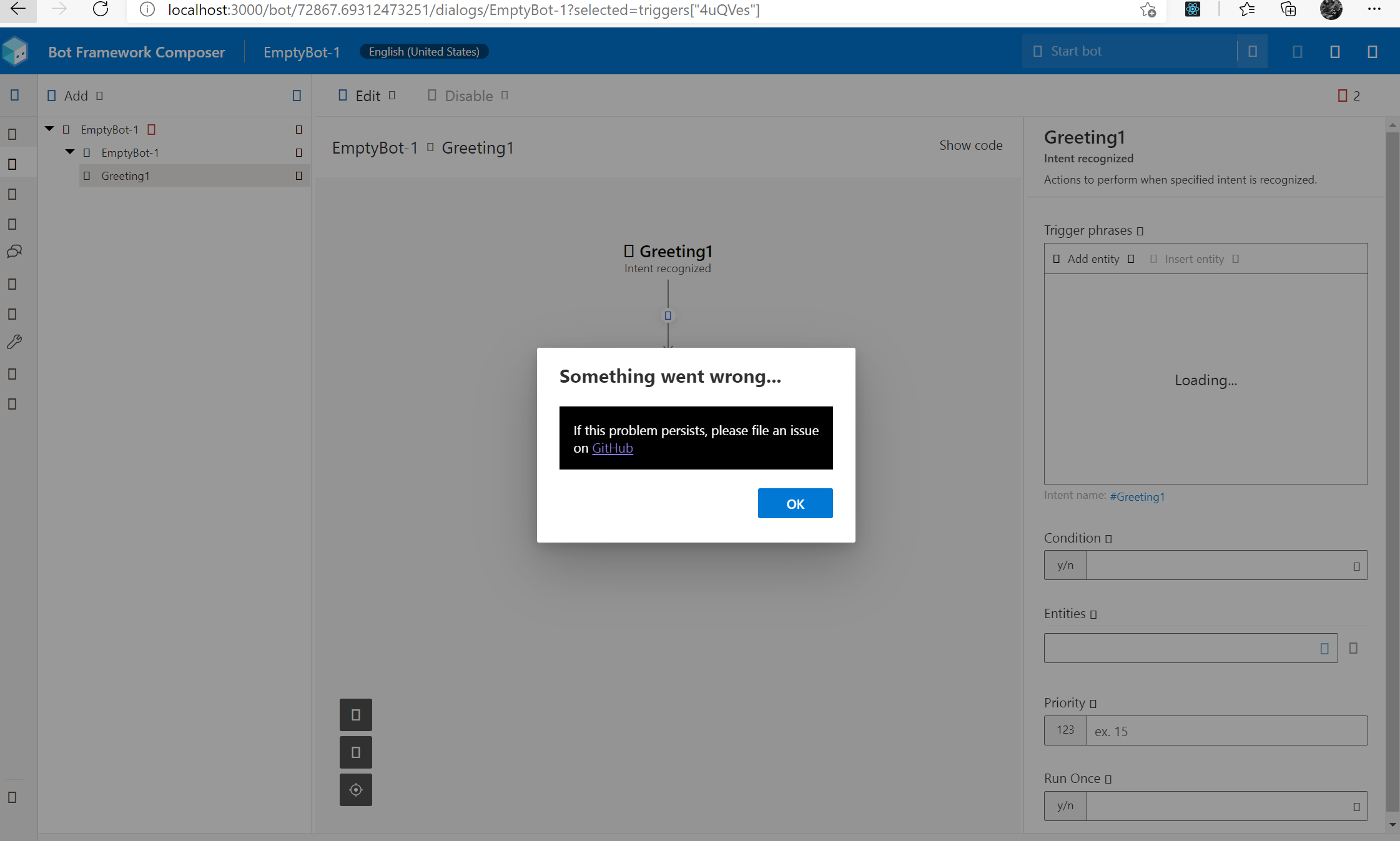 Code editor not opening in Bot Composer · Issue #7833 · microsoft/BotFramework-Composer · GitHub