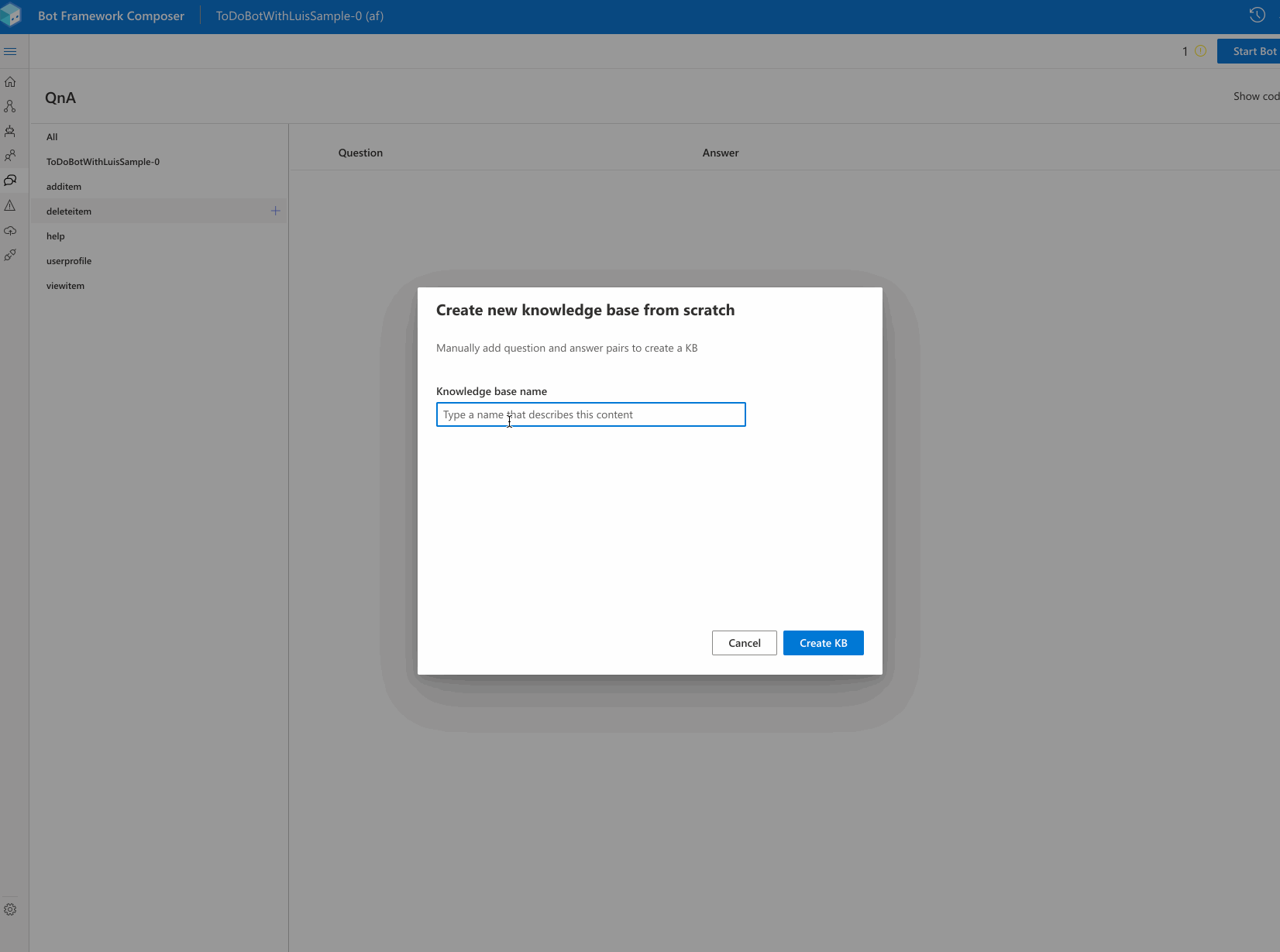 QnA knowledge base cannot be created from authoring canvas · Issue #4643 · microsoft ...
