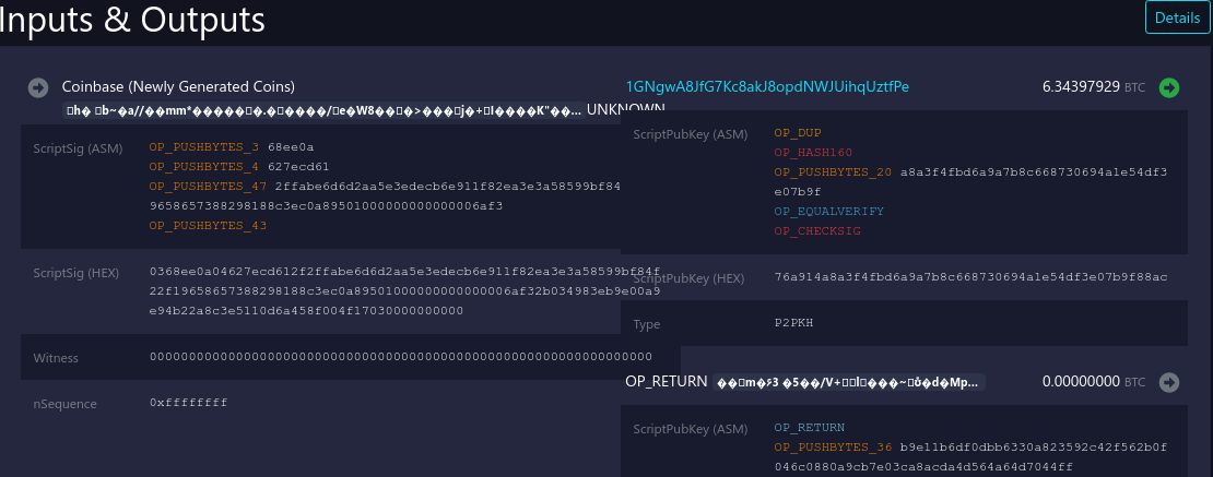 coinbase sigscript display · Issue #1054 · mempool/mempool · GitHub