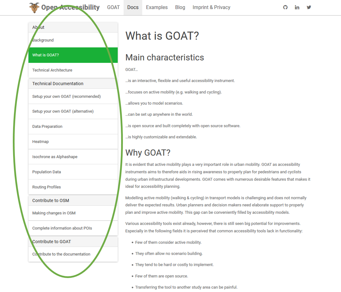 Improve Docs Menu · Issue #618 · goat-community/goat · GitHub
