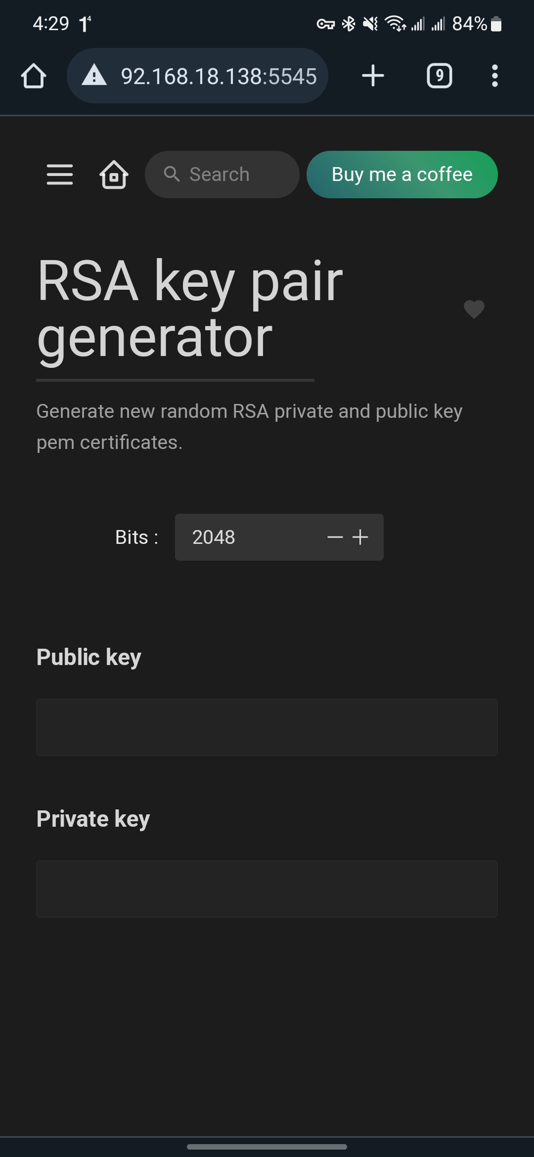 [BUG] RSA Generator doesn't work in Docker · Issue #287 · CorentinTh/it-tools · GitHub