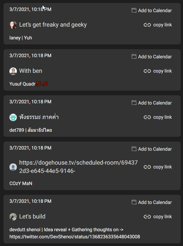 scheduled meetings have wrong date (always current date/time) · Issue #636 · benawad/dogehouse ...