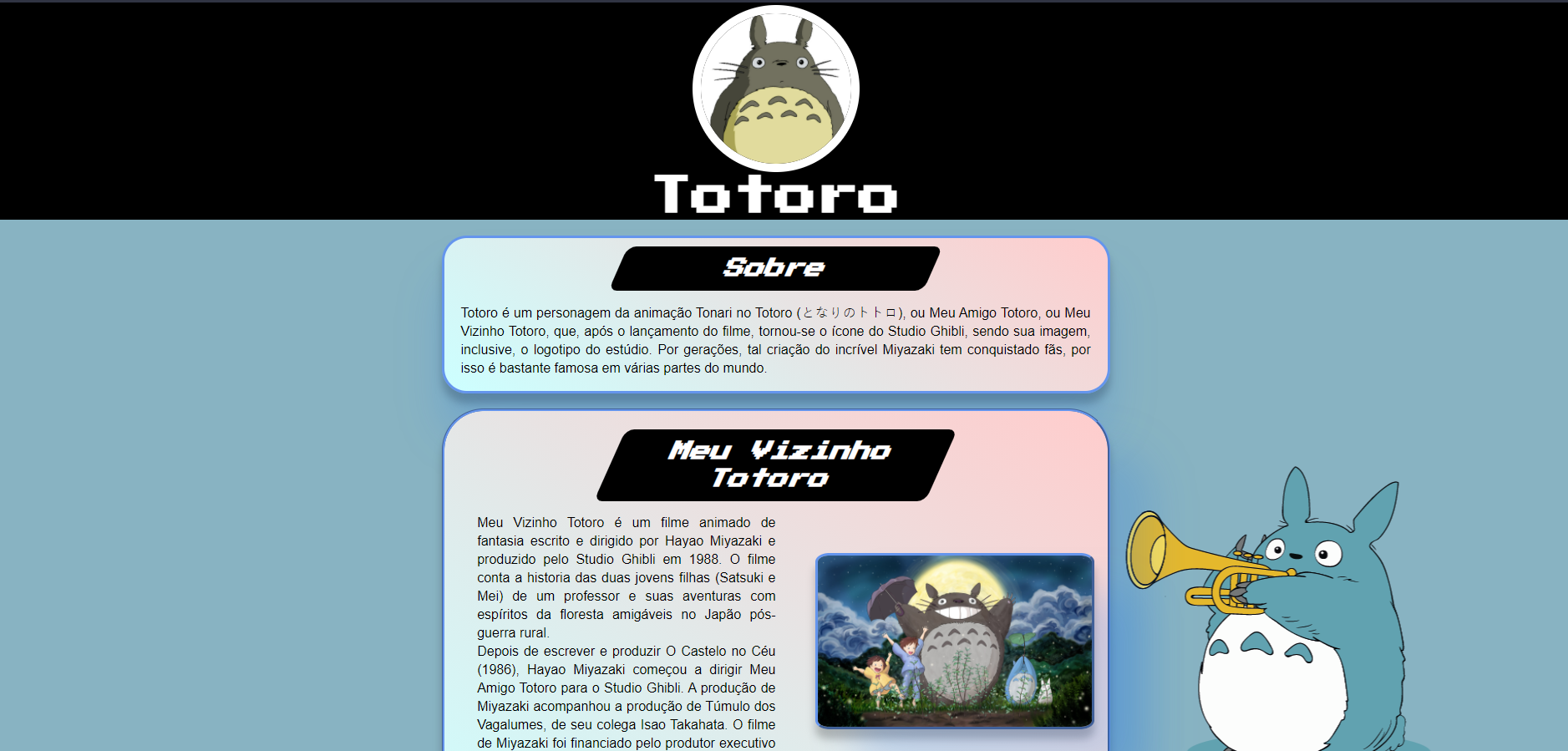 GitHub - RosaErick/webproject-totoropage: Totoro info webpage. Solo project for a skillshare course.