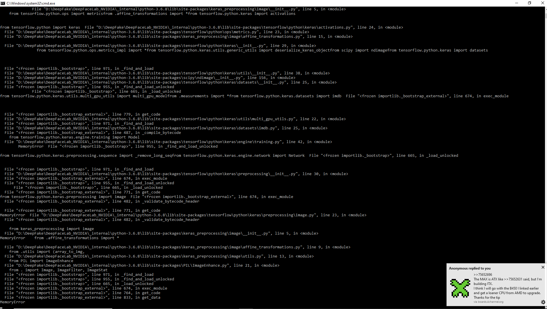 Memory error with XSeg train(ing) · Issue #730 · iperov/DeepFaceLab · GitHub