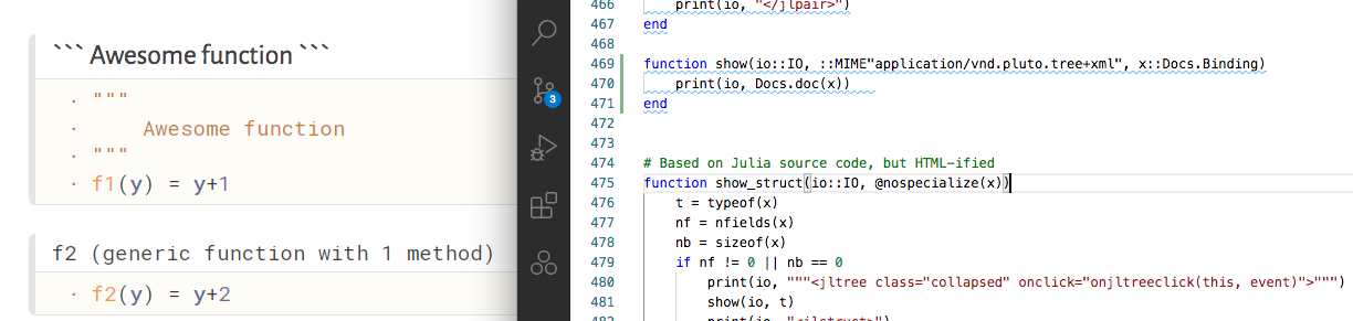 Format docstrings in cells · Issue #351 · fonsp/Pluto.jl · GitHub