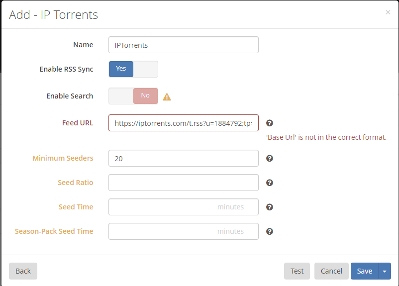 IPTorrents - "'Base Url' is not in the correct format. · Issue #3071 ...