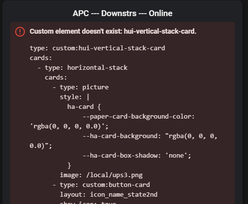 Custom element doesn't exist 'hui-vertical-stack-card' new problem · Issue #16 · thomasloven ...