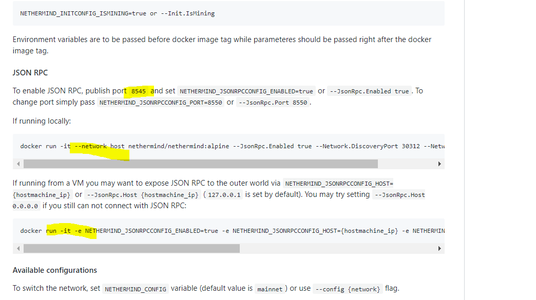 Inconsistencies in Docker launch configuration · Issue #1941 · NethermindEth/nethermind · GitHub