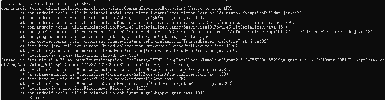 Unable to sign APK due to FileAlreadyExistsException · Issue #343 ...