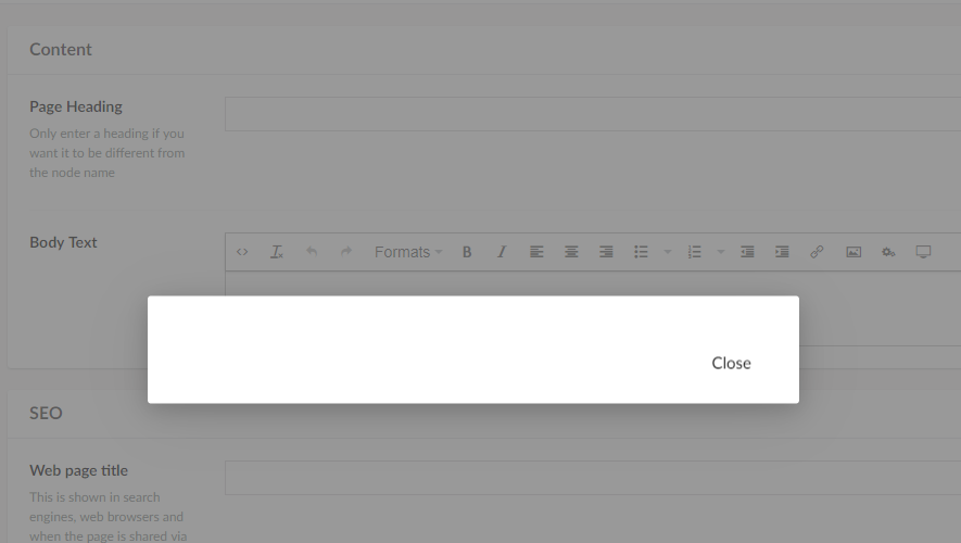 Popup window contents are cleared when you are logged out due to an ...