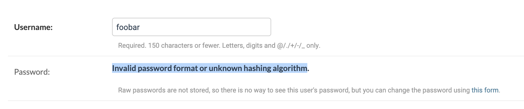 Login fails for user created via API (password not processed or lacking documentation) · Issue ...