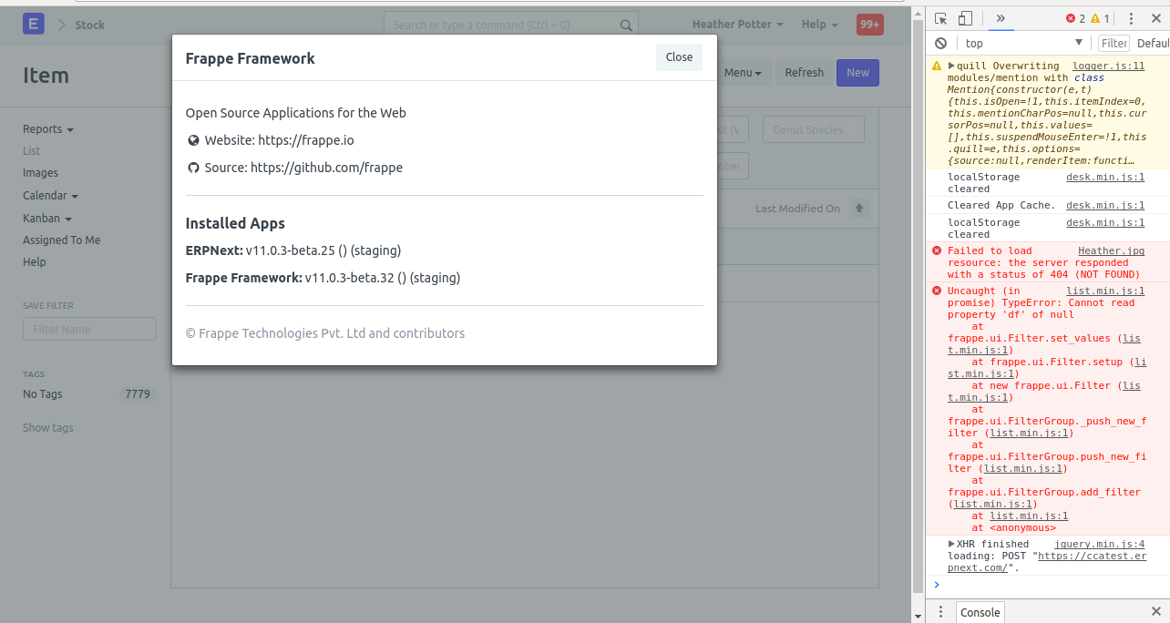 Failed To Load Items In Item List View · Issue 16181 · Frappeerpnext
