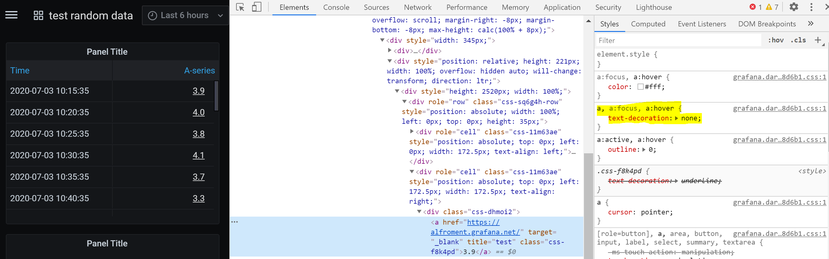 UX - underline disappears when datalink is clicked · Issue #26045 · grafana/grafana · GitHub