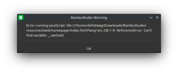 Linux: Start-Up `Error index.html:1:9: ReferenceError: Can't find variable: __wxOut0` · Issue ...