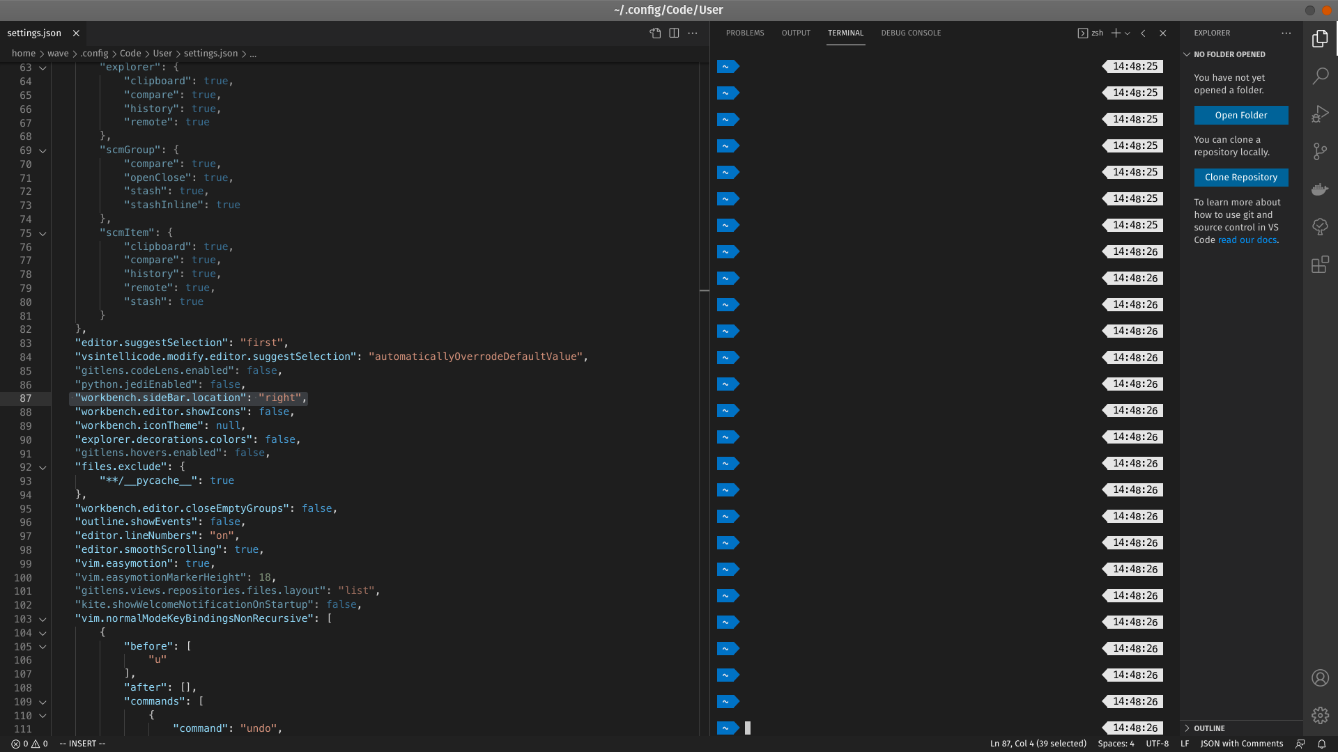 Terminal scrollbar is missing when terminal is positioned to the right ...