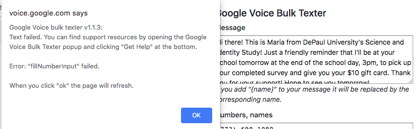 Bug: Bulk texter only sends a single message if the message contains emojis · Issue #61 ...