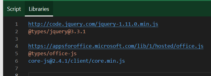Import a JQuery library while i was customizing a function in excel ...