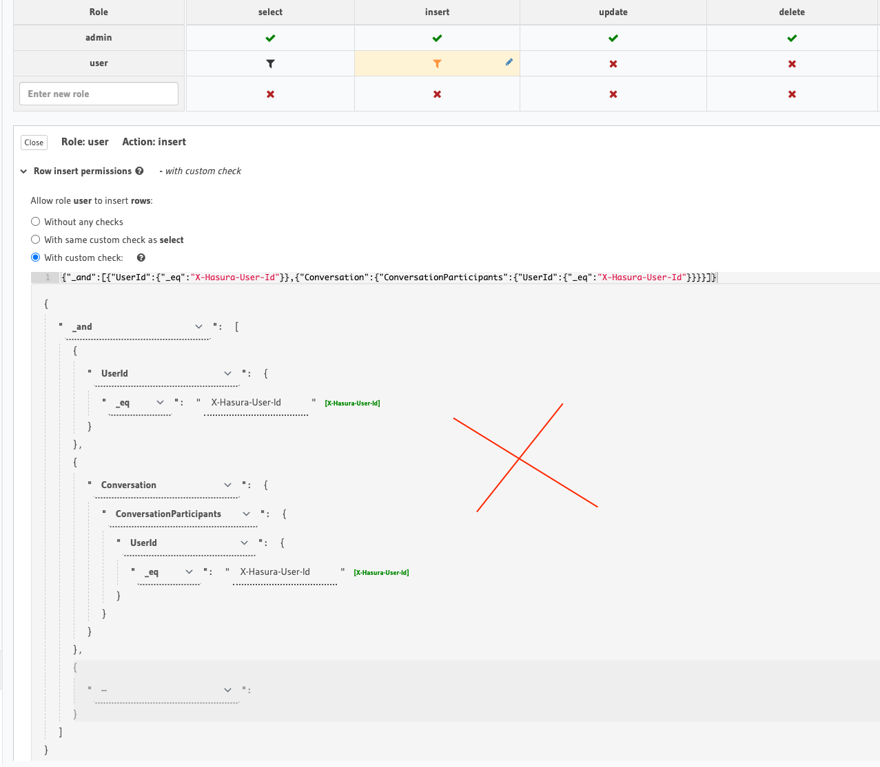 Insert Mutation Fails On Row Insert Permissions Involving Relationships Sql Server · Issue 9543
