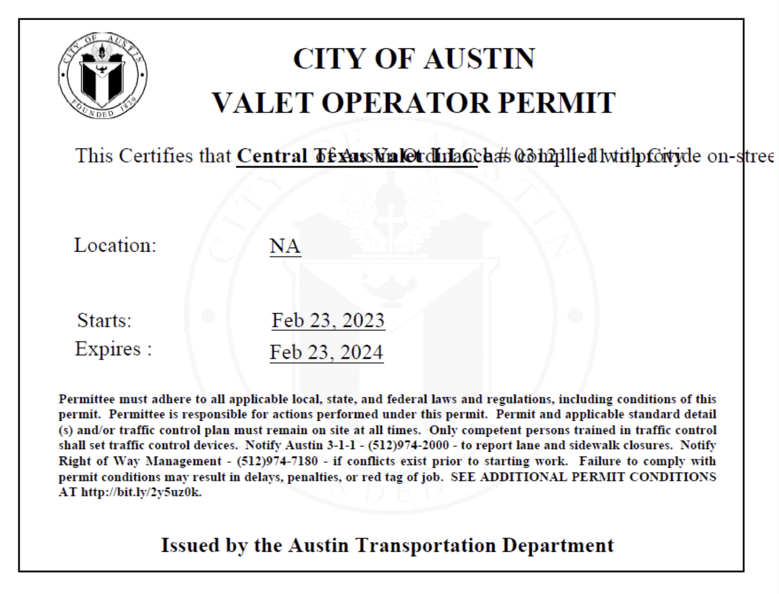 Bug Valet Operator Permit Text Illegible · Issue 11572 · Cityofaustinatd Data Tech · Github 