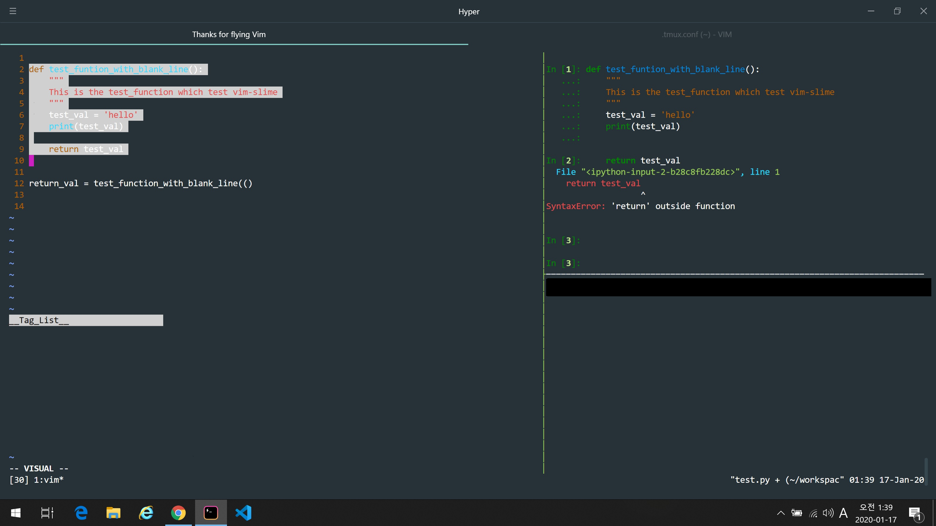 how to send the function which have blank line. · Issue #222 · jpalardy/vim-slime · GitHub