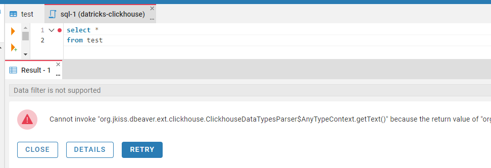 Array fields in Clickhouse cause a crash · Issue #1951 · dbeaver/cloudbeaver · GitHub