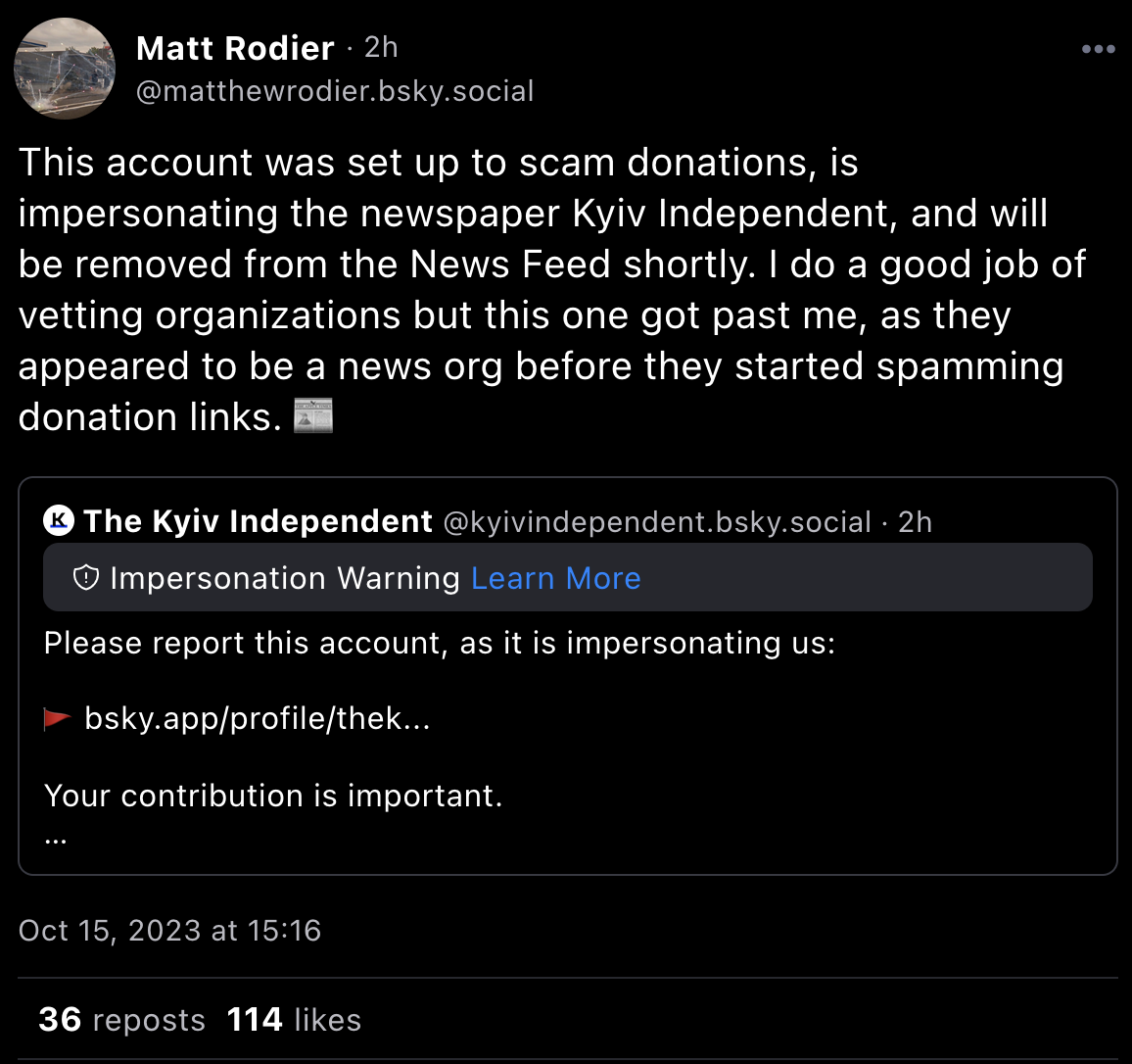Impersonation Warning Can Be Misleading In Some Contexts · Issue 1700 8578