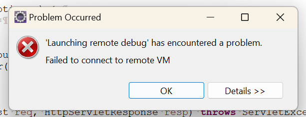 Unable to find location of java.lang.Thread.setName() in debuggee JVM, for type java.lang.Thread ...