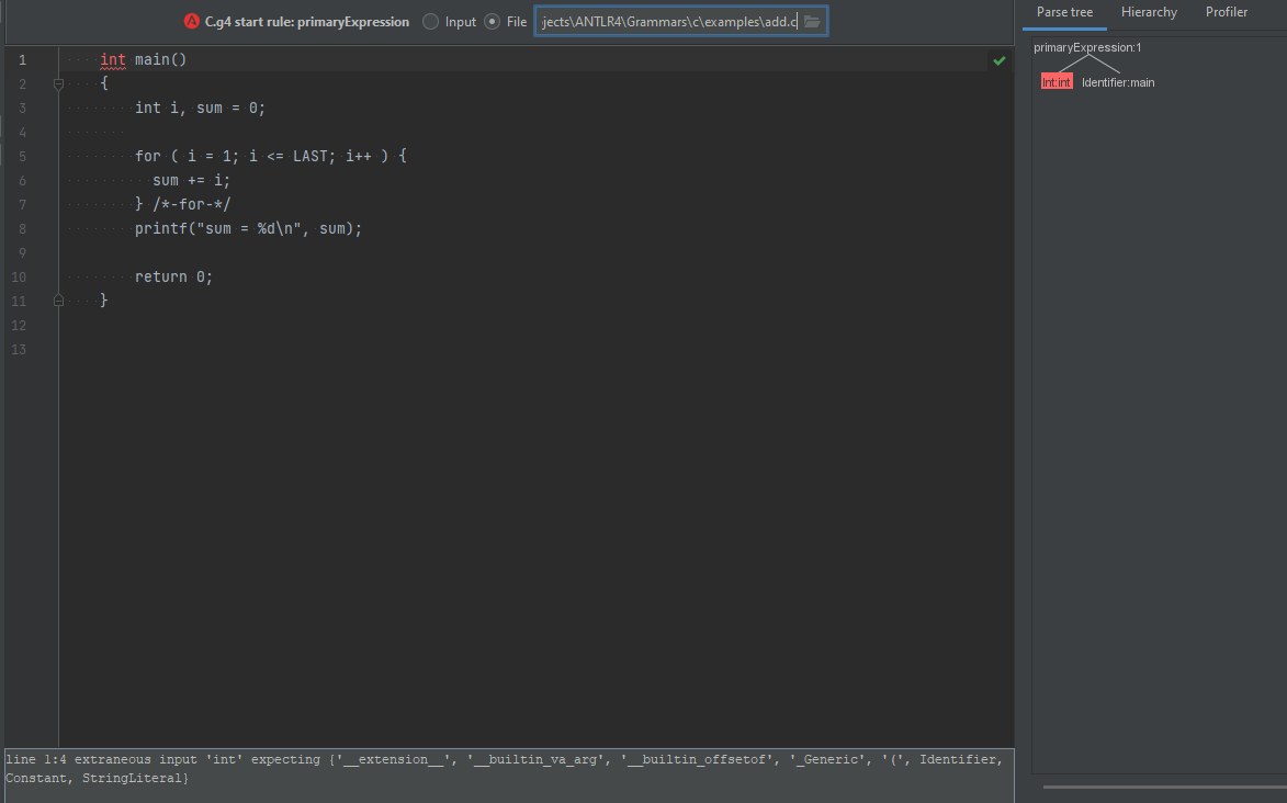 The grammar for the C language is incorrect · Issue #3179 · antlr/grammars-v4 · GitHub