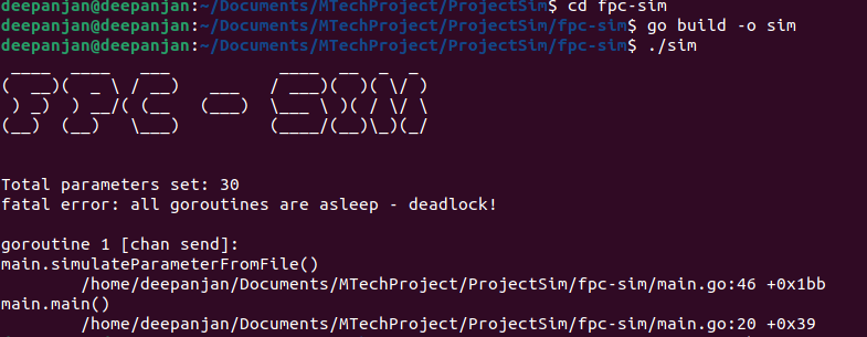 Fatal Error All Goroutines Are Asleep Deadlock · Issue 9 · Iotaledgerfpc Sim · Github 