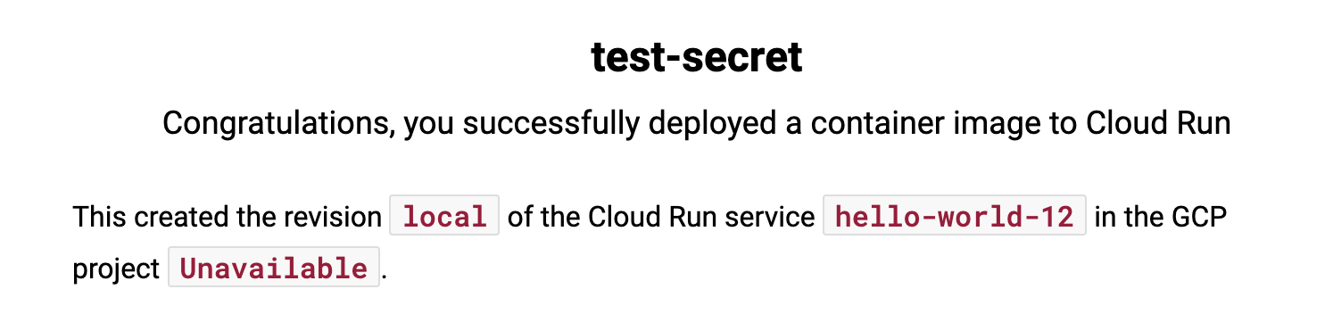 “project” template variable in the Cloud Run python sample displays as “Unavailable” when run in ...