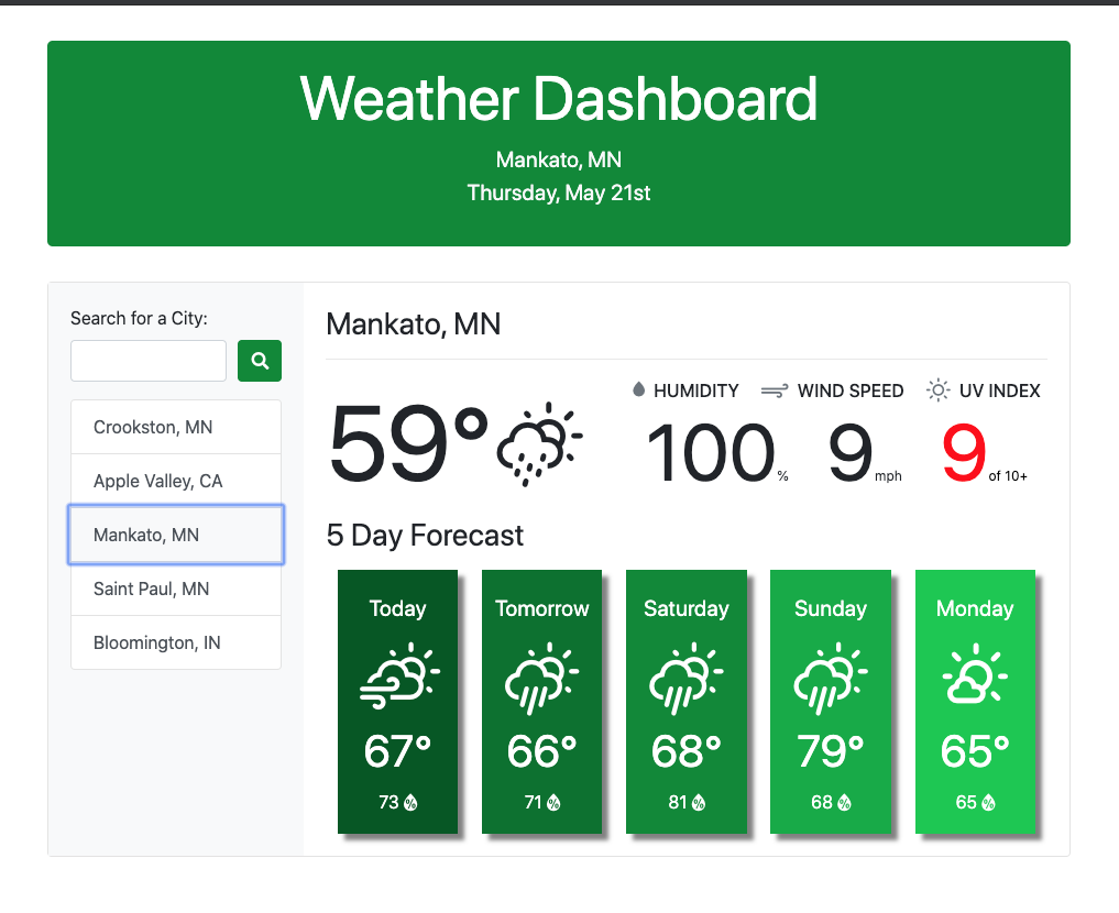 GitHub - jkthomps21/weatherDashboard: This is a weather dashboard ...